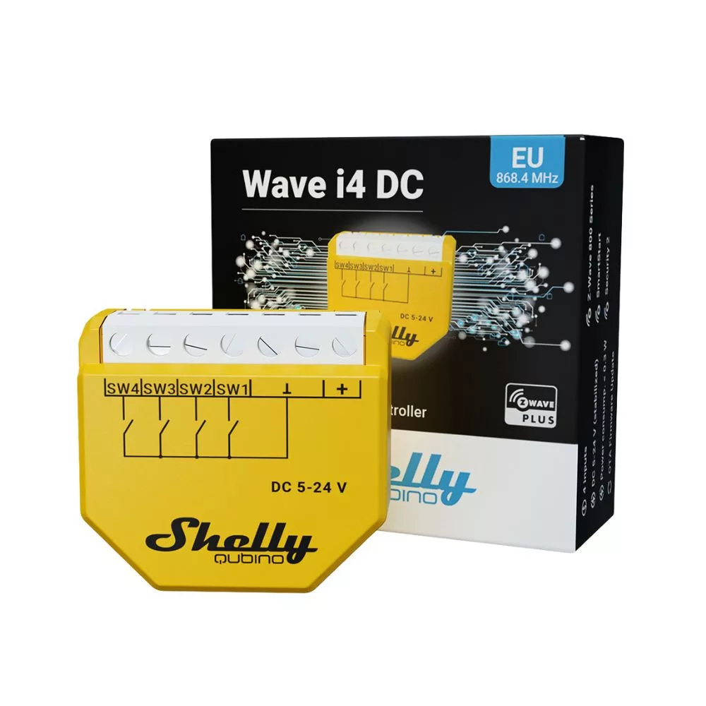 Shelly WAVE i4 DC wireless switch input / scene controller,