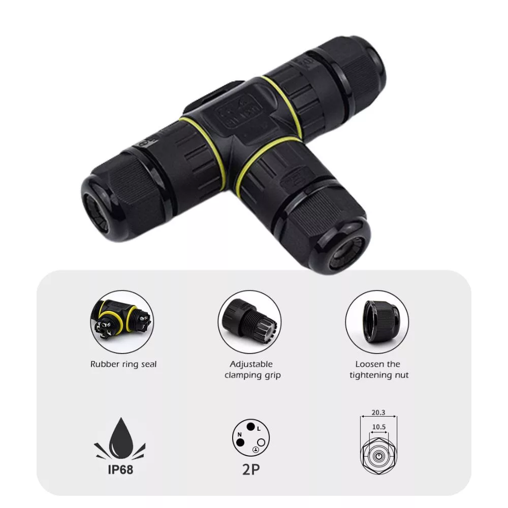 T-shape outdoor IP68 wire connector, [page] - Smart Home Tec